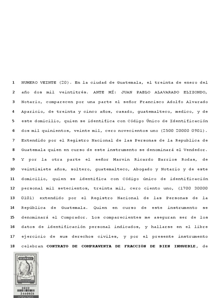 15) Copia Simple Legalizada de Escritura Pública | PDF | Guatemala