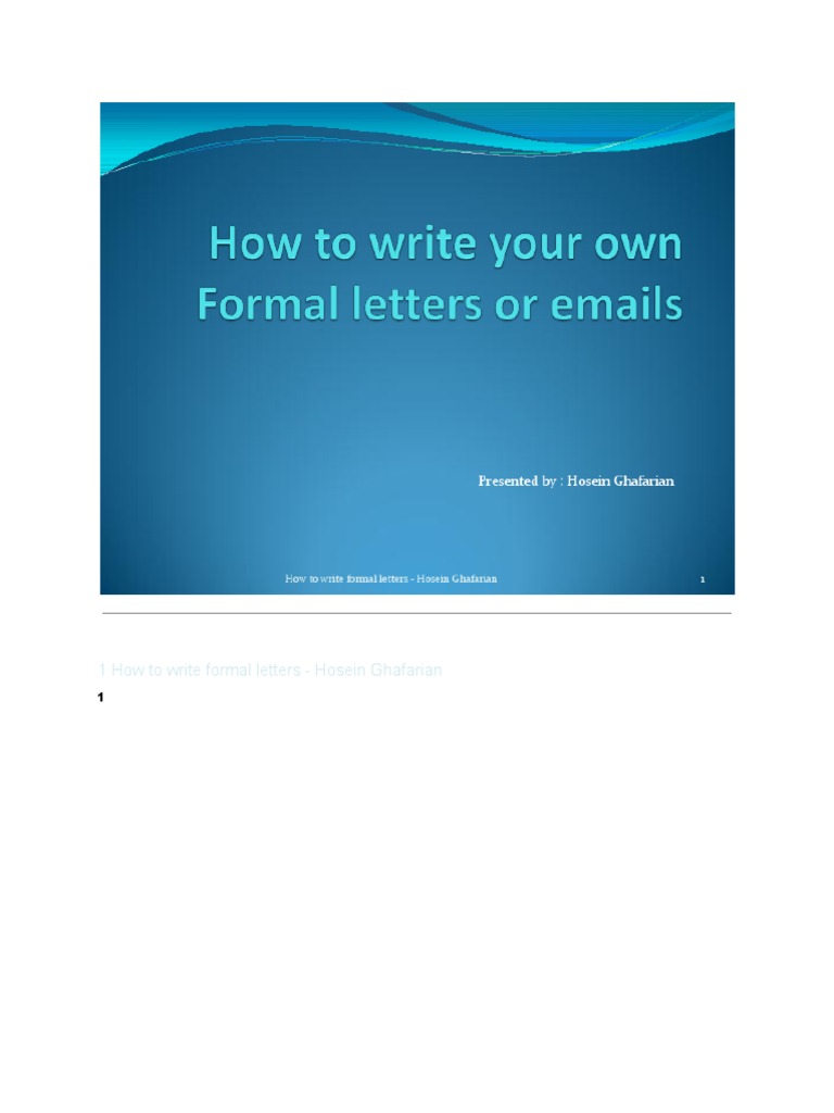 How To Write Formal and Informal Letters Or1 | PDF | Madam