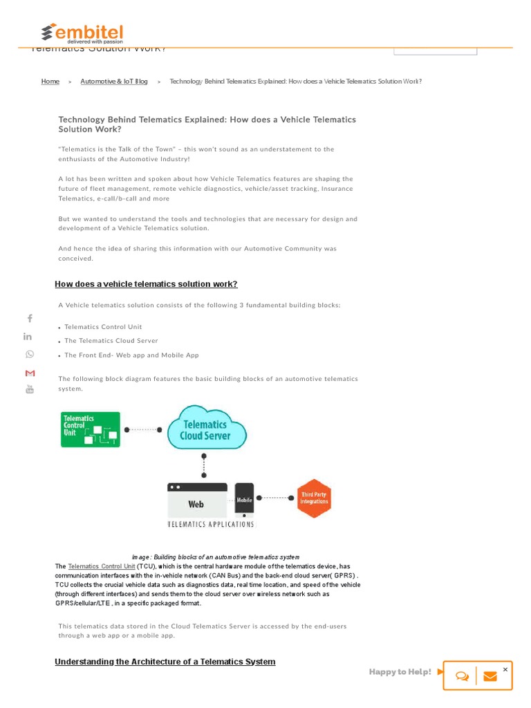 Vehicle Telematics - How Does A Vehicle Telematics Solution Work | PDF | Mobile App | Cloud ...