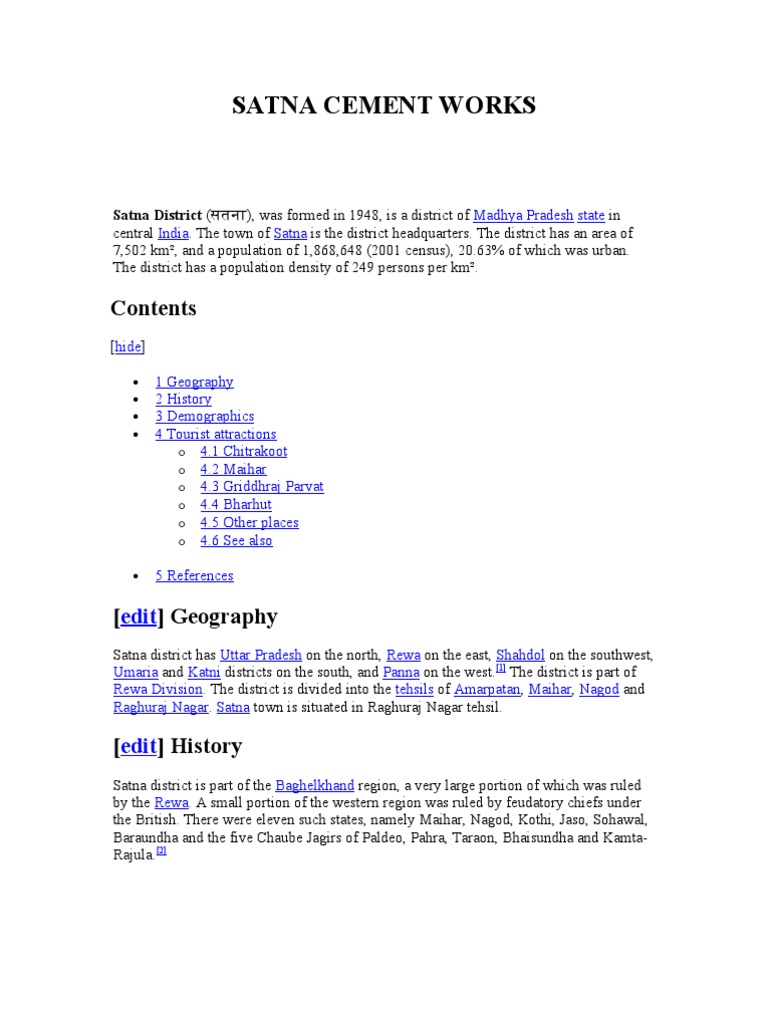 Satna Cement Works | PDF | Hindu Mythology | Hindu Literature