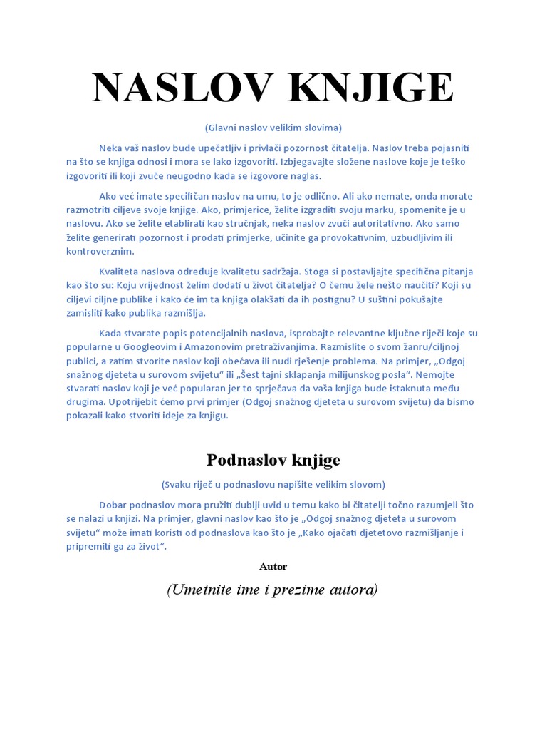 Naslov Knjige | PDF