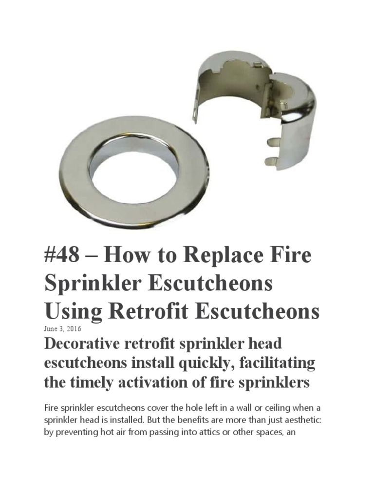 Retrofit Fire Sprinkler Escutcheons | PDF | Fire Sprinkler System ...