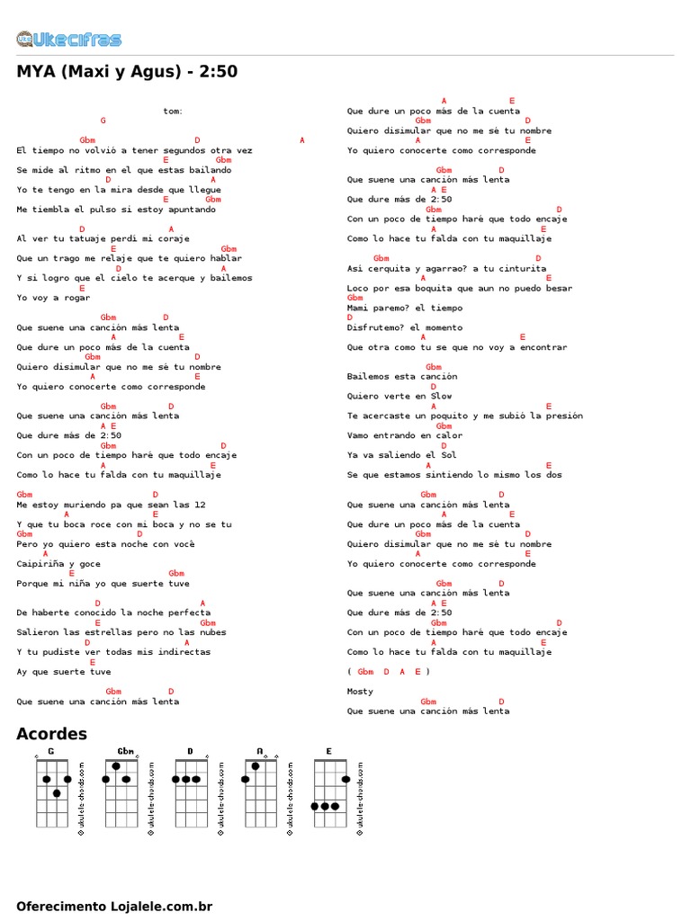 MYA (Maxi y Agus) - 2 - 50 (Uke Cifras) | PDF | Música grabada