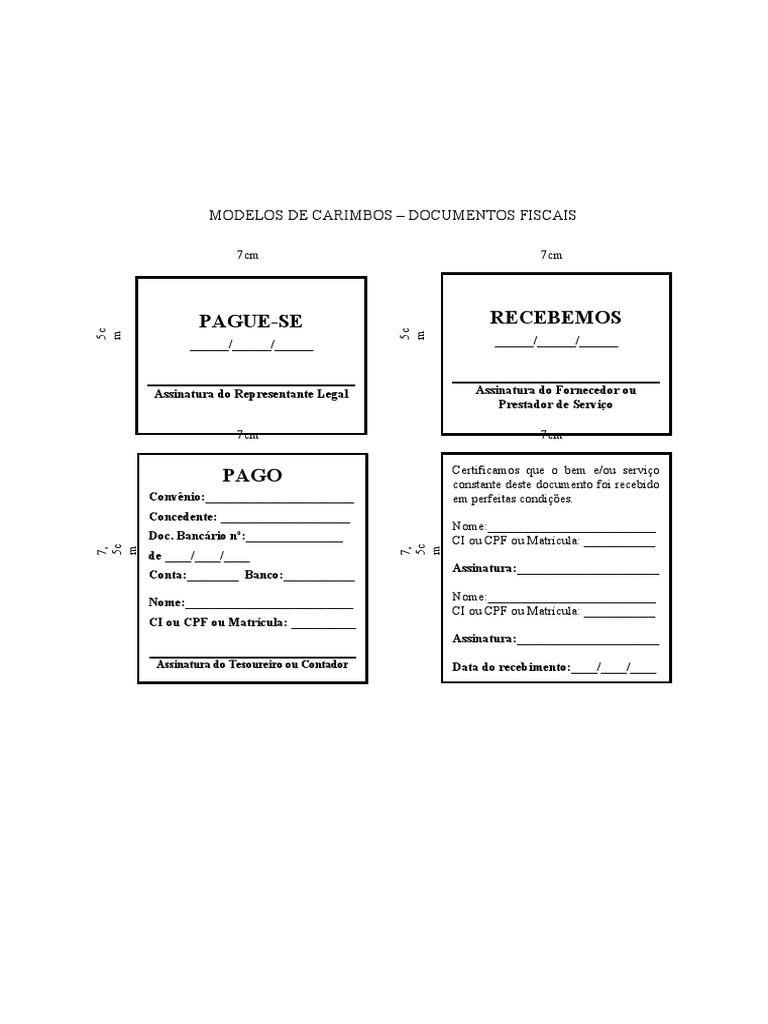 Modelos De Carimbos PDF