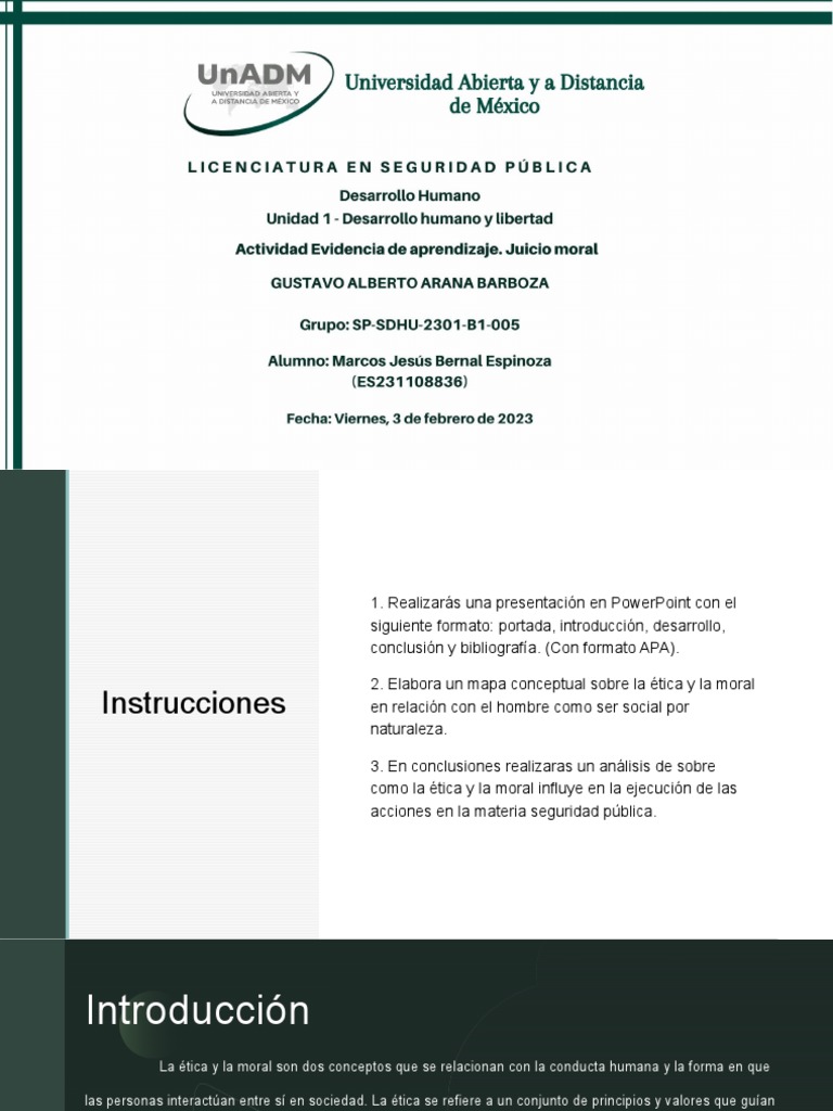 Sdhu U1 A2 V1 Mabe | PDF | Moralidad | Comportamiento