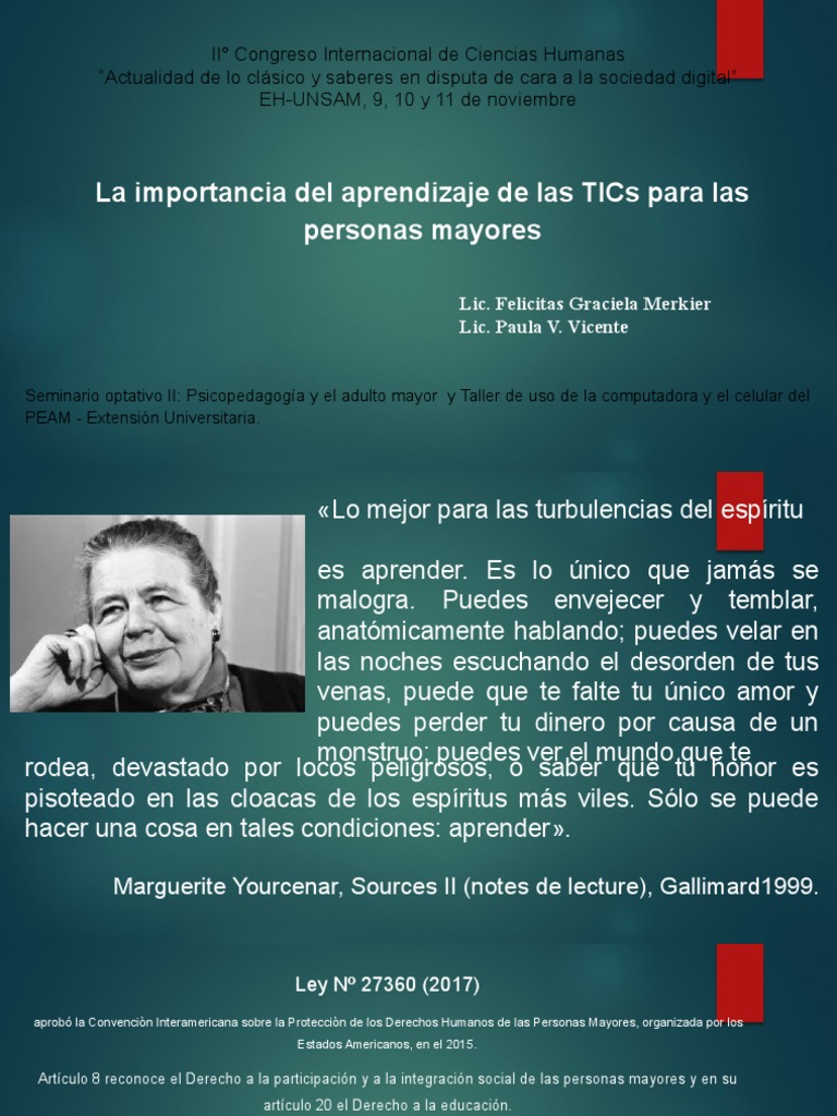 Presentacion Final La Importancia Del Aprendizaje de Las TICs para Las Personas Mayores. | PDF ...