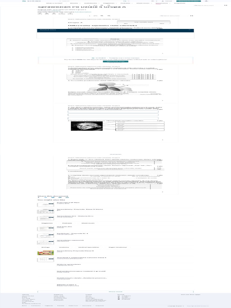 Sprawdzian Po Dziale 4 Grupa A - PDF | PDF