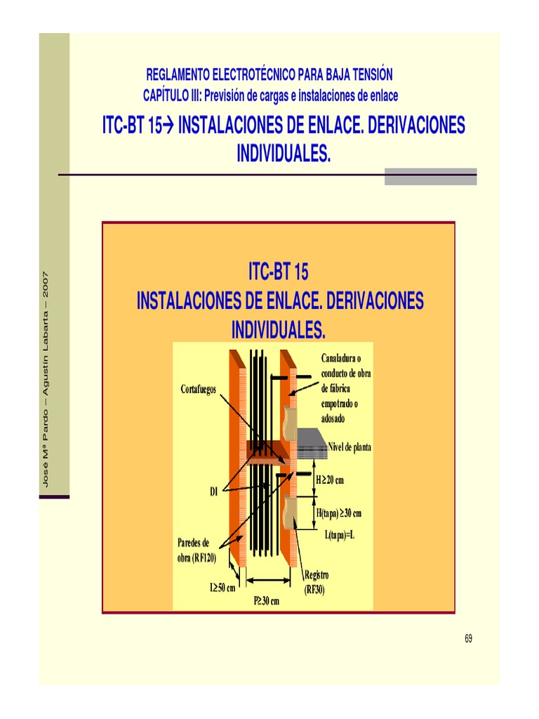 Individuales. Itc-Bt 15 Instalaciones de Enlace. Derivaciones Individuales. | PDF | Ingenieria ...