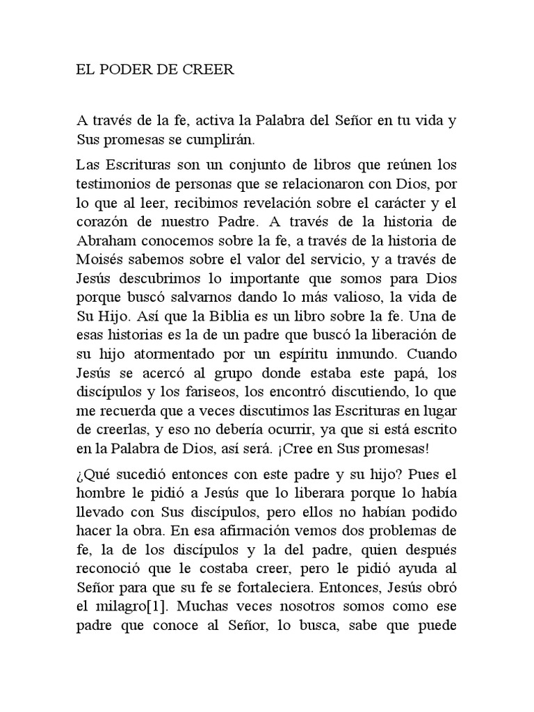 El Poder de Creer en Dios | PDF | Jacob | Fe
