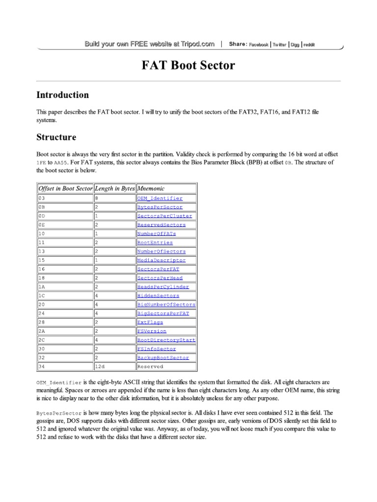 FAT Boot Sector | PDF | Language Arts & Discipline | Foreign Language ...