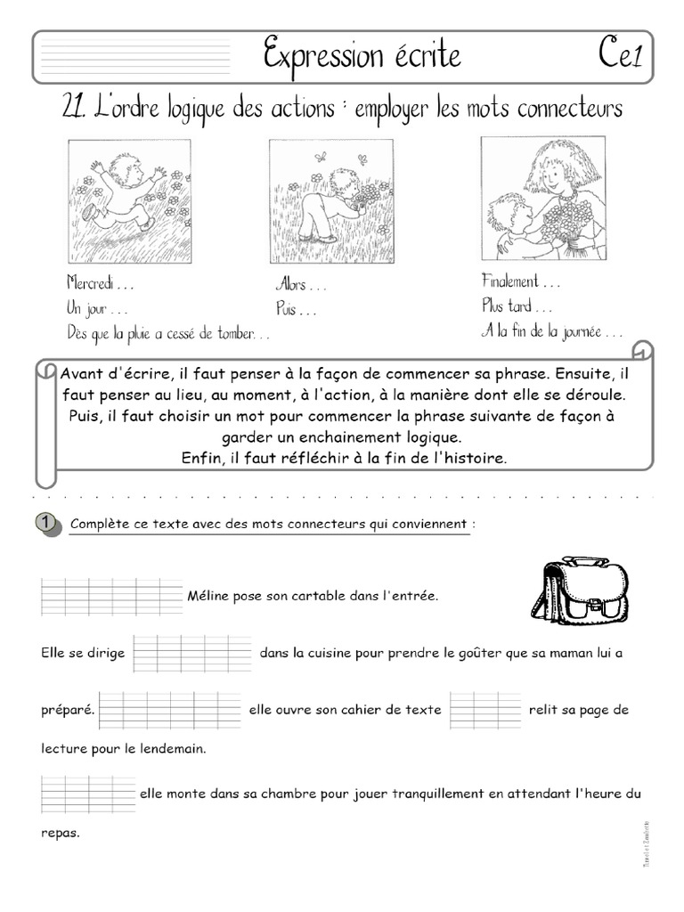 Expression Écrite. 21. L'ordre Logique Des Actions - Employer Les Mots ... Expression Écrite. 21. L'ordre Logique Des Actions - Employer Les Mots ...