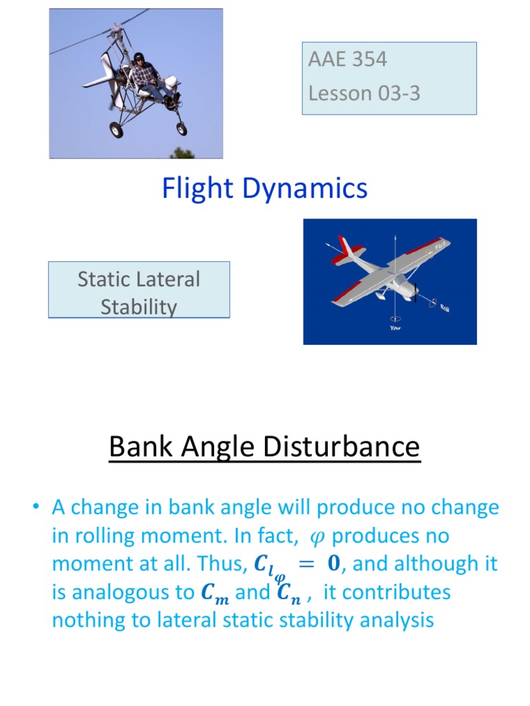 Lec 03-3 - Lateral Stability | PDF | Flight Dynamics (Fixed Wing ...