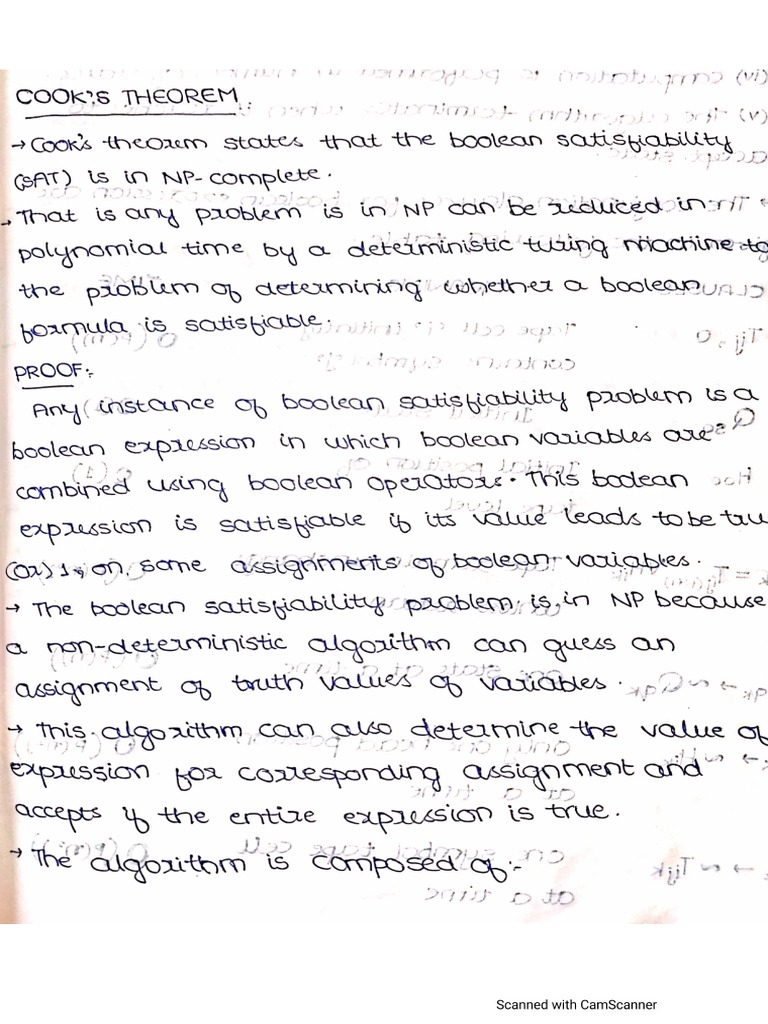 DAA Cook's Theorem | PDF