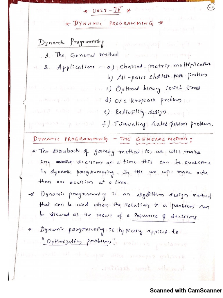 Daa Unit 3 Dynamic Programming R18 Pdf