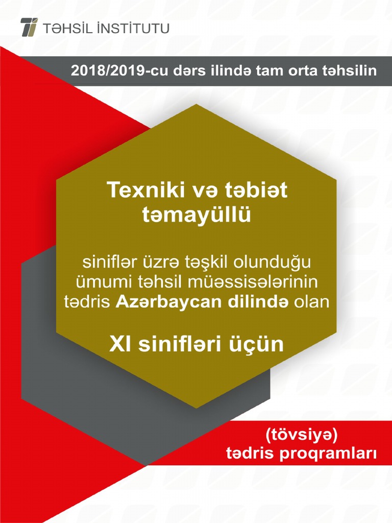 Azerbaycan Texniki Tebiet Temayul Proqram 2018 2019 | PDF