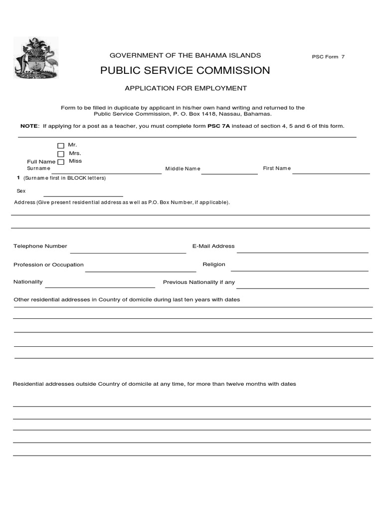 Pubser - PSC Form 7 | PDF | Justice | Crime & Violence