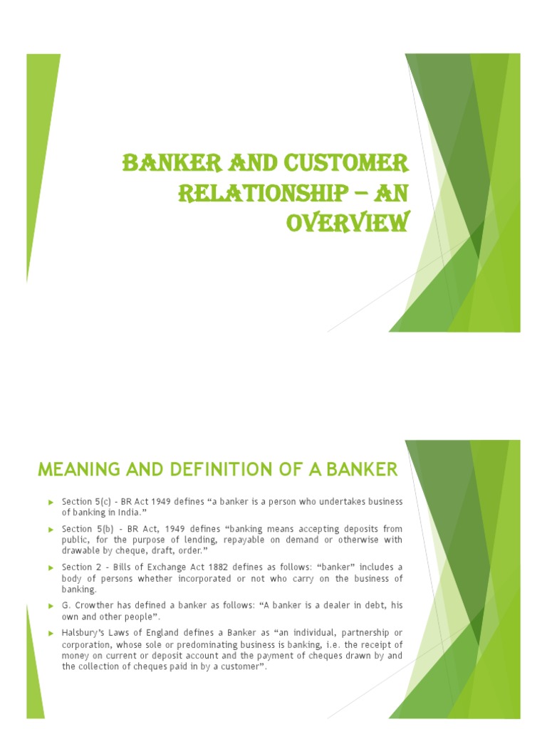 Banker and Customer Relationship | PDF | Banks | Mortgage Law