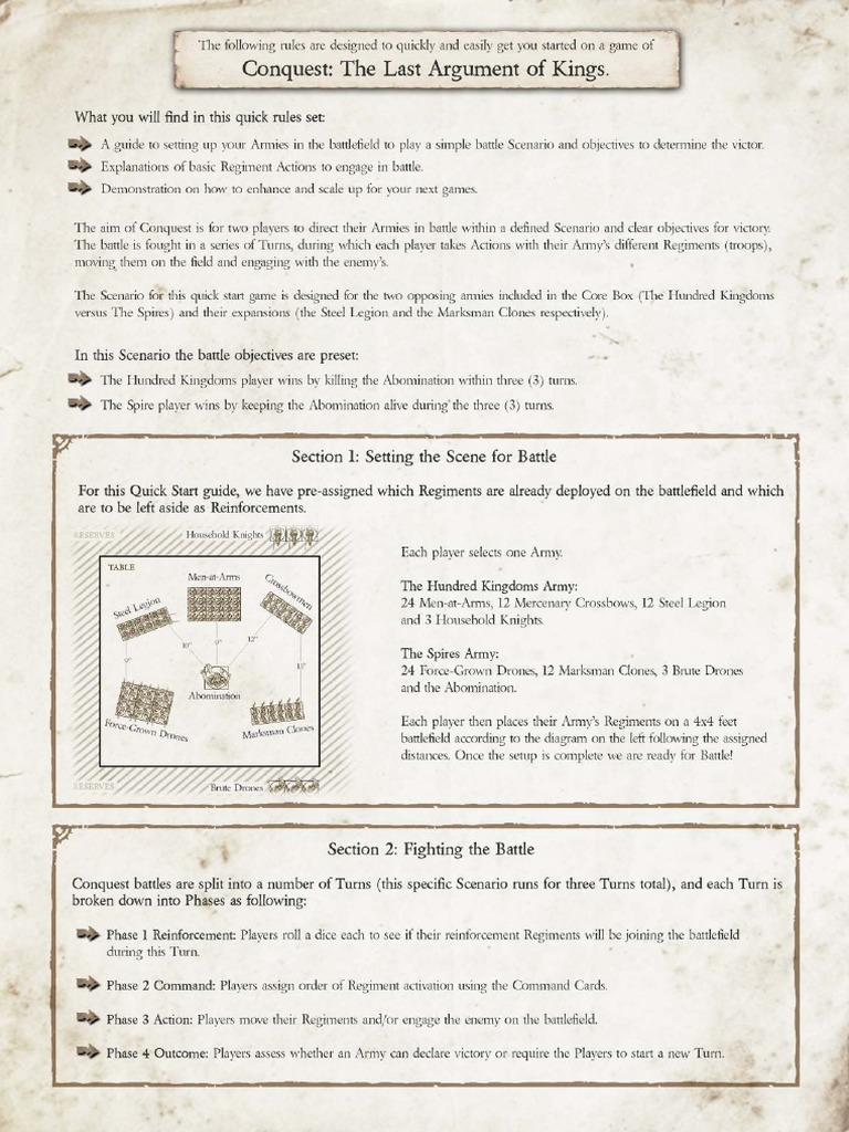 Conquest - Quick Start Guide | PDF