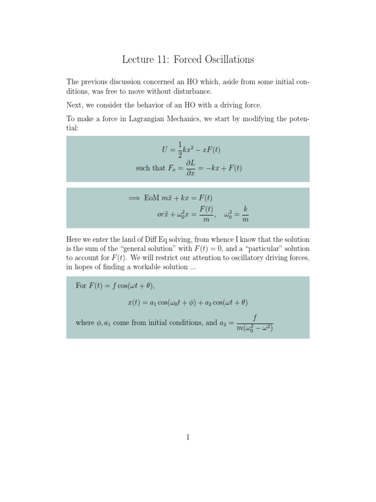 Forced Oscillations in Harmonic Systems | PDF | Resonance | Oscillation