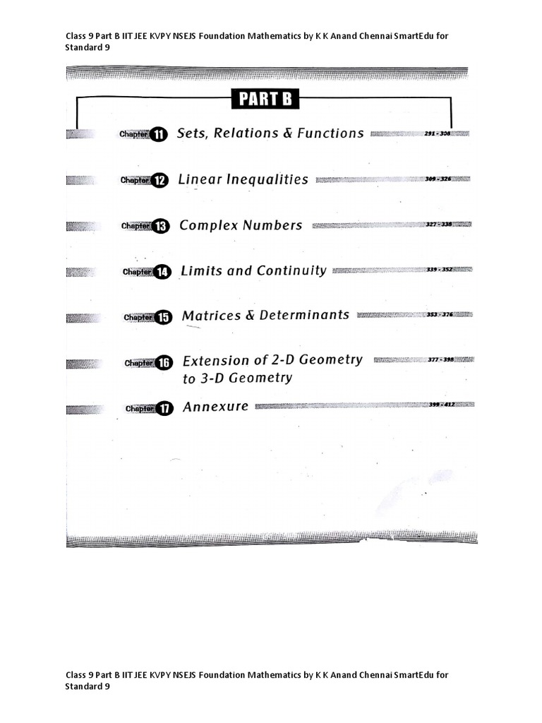 (IIT JEE KVPY NSEJS Foundation Mathematics) K K Anand Chennai - Class 9 ...