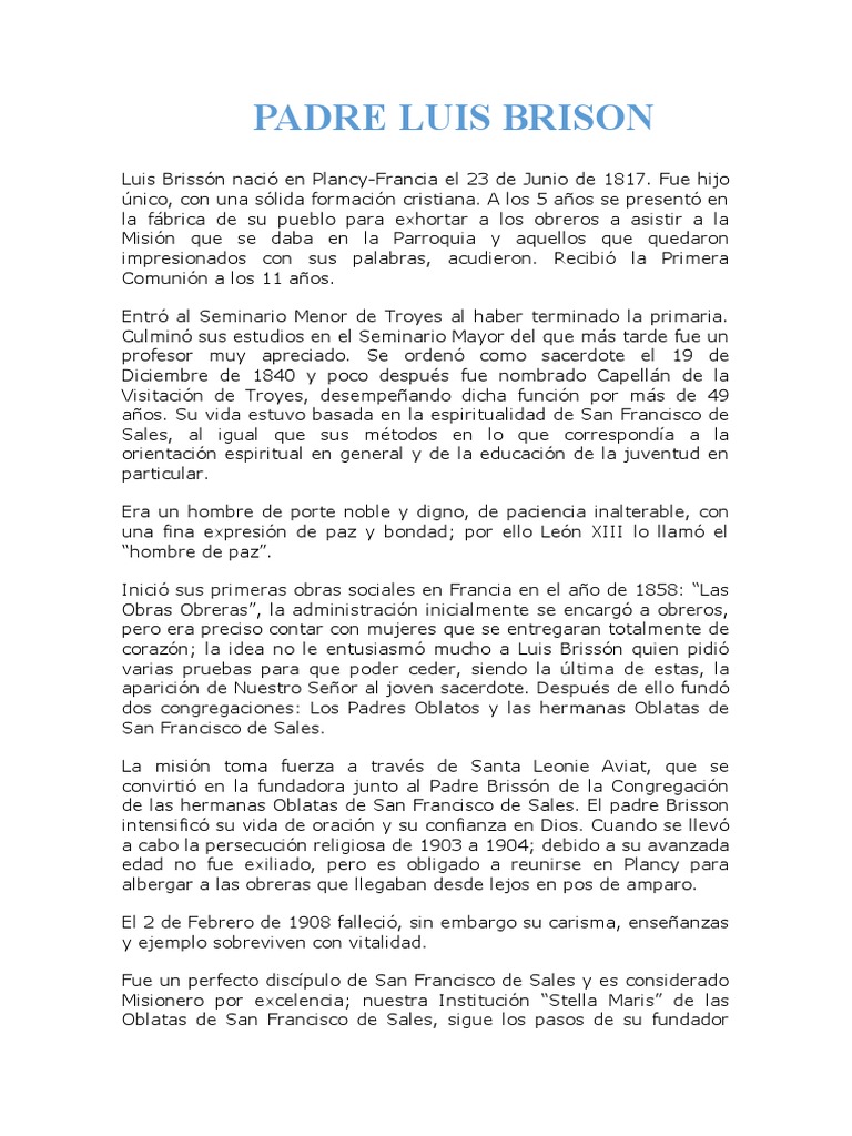 Padre Luis Brison | PDF | Sacerdote | Papa Benedicto Xvi