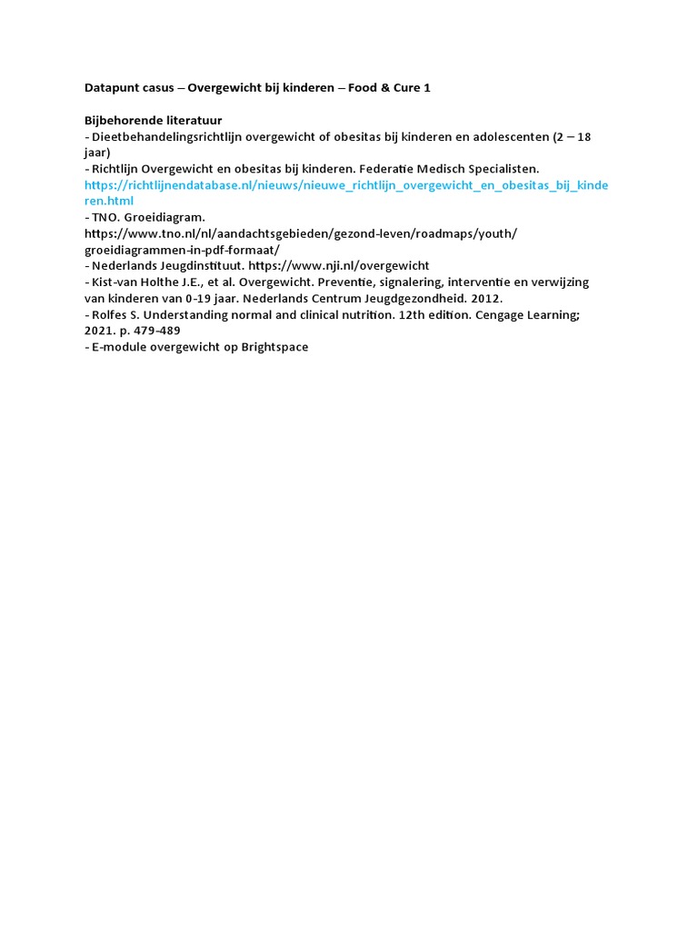 Datapunt Overgewicht Casus | PDF