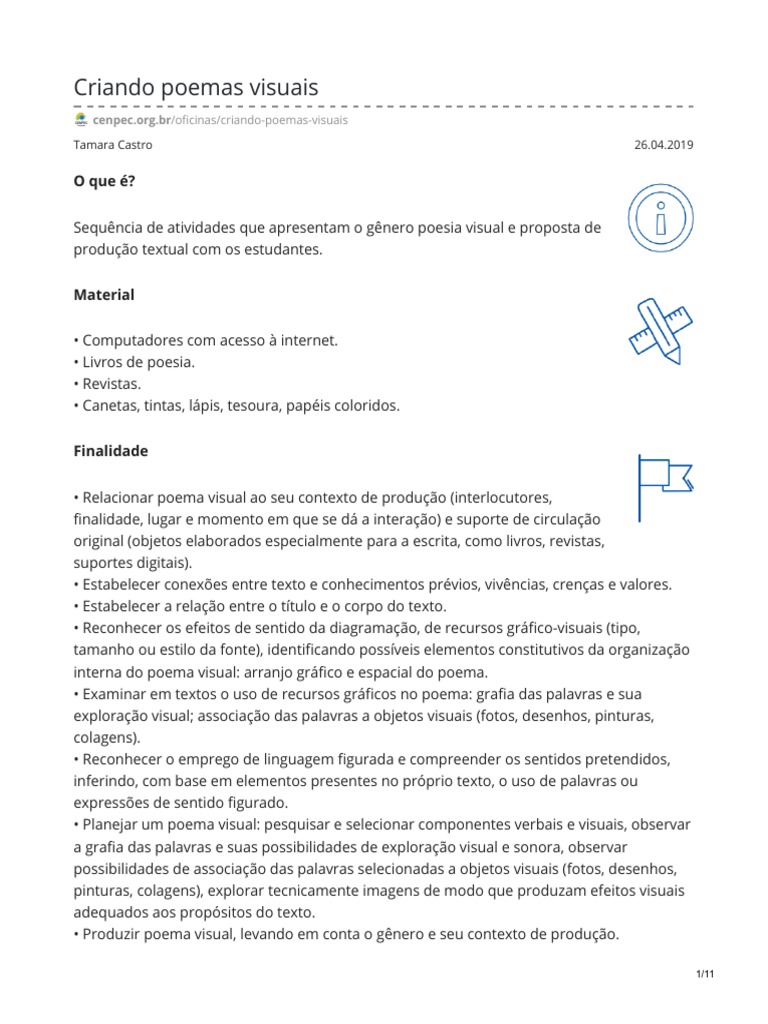 Criando Poemas Visuais Pdf Poesia