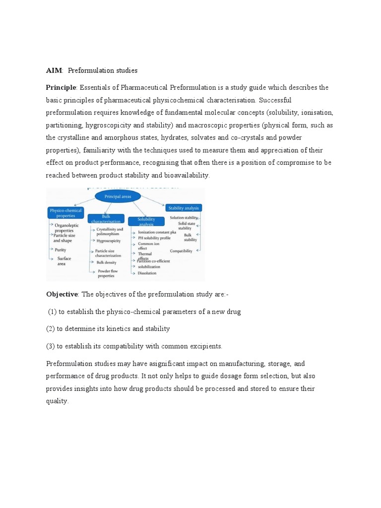 PREFORMULATION STUDIEs | PDF | Solubility | Density