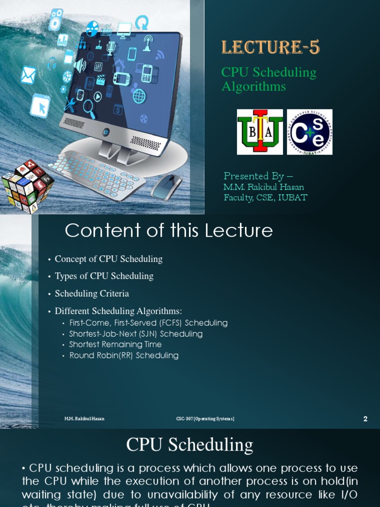 Os Lecture 5 Pdf Scheduling Computing Process Computing