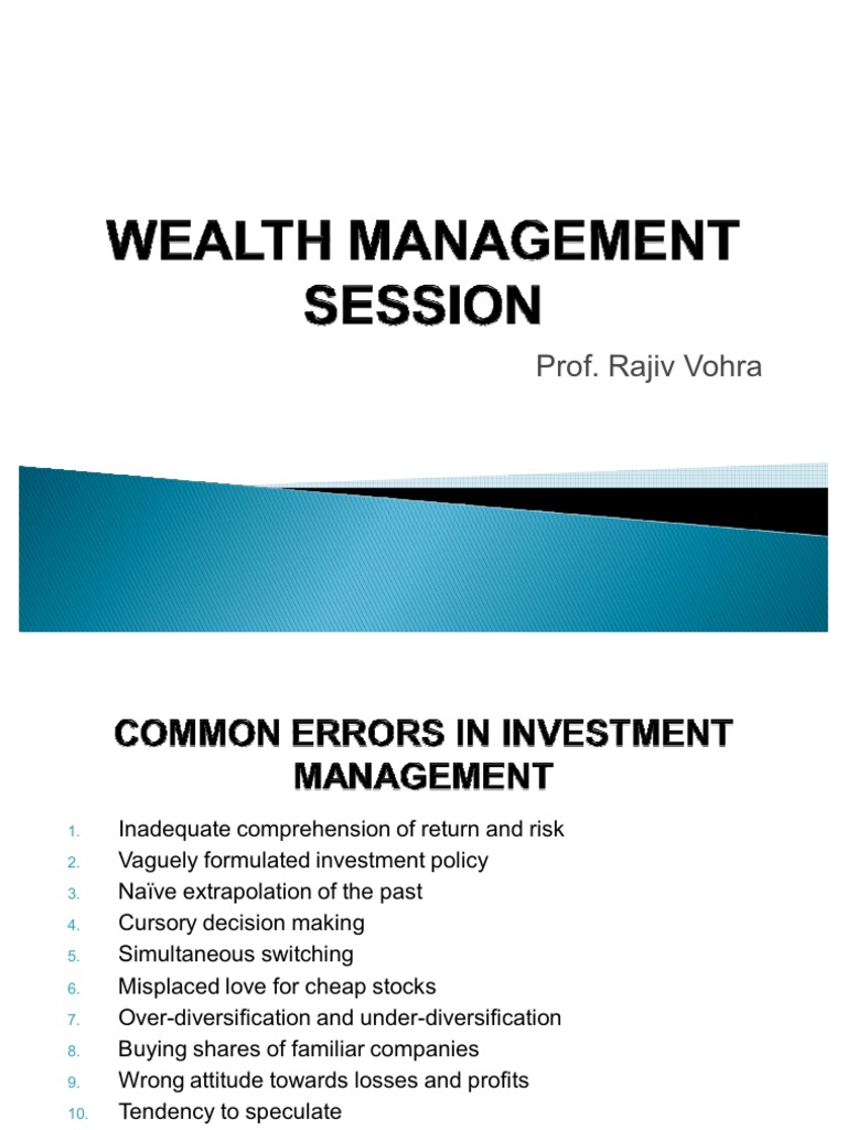 WM Wealth Management Basics | PDF | Investing | Stocks