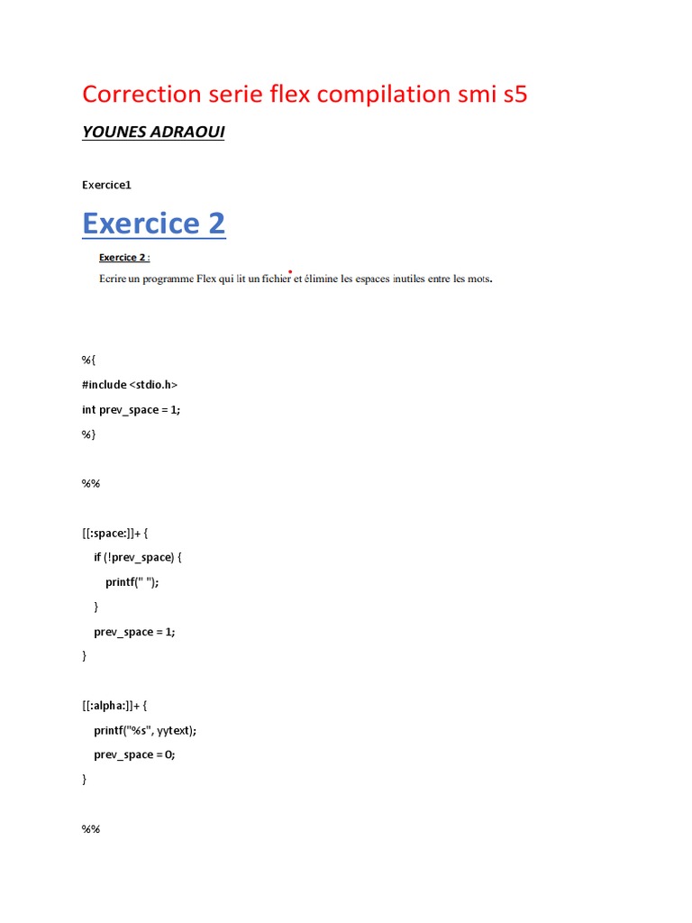 Correction Serie Flex Compilation Smi s5 | PDF | Programmation informatique