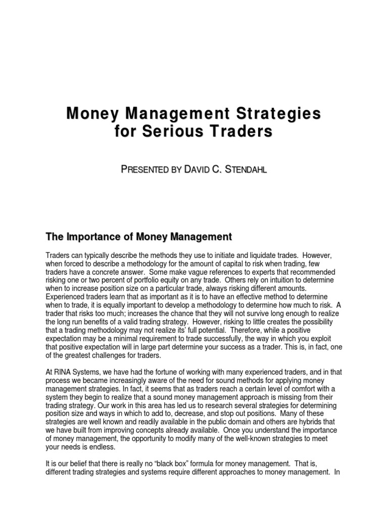 Money Management for Traders | PDF | Investment Management ...