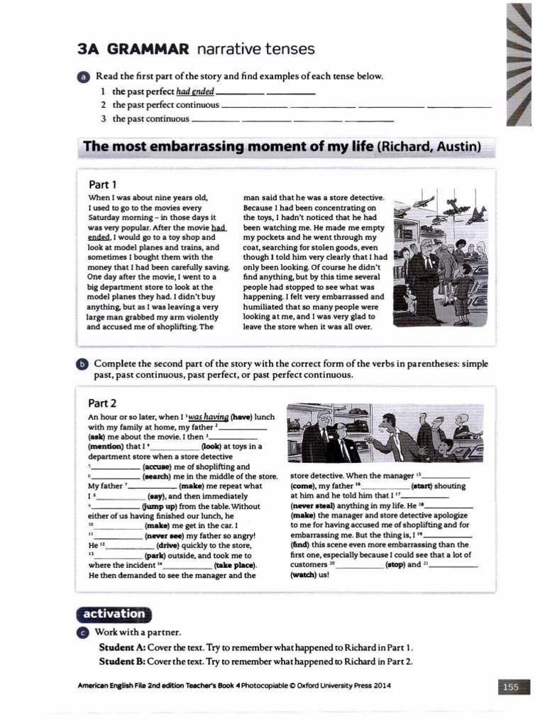 GRAMMAR Narrative Tenses | PDF | Grammatical Tense | Grammar