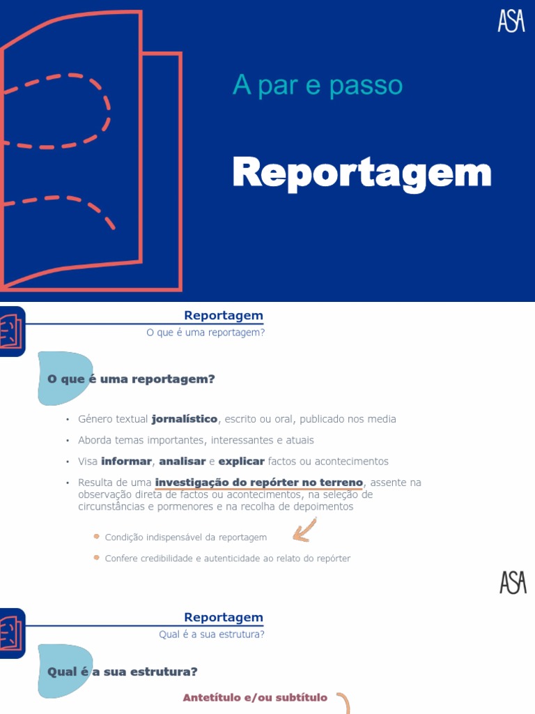 Características da Reportagem Jornalística | PDF | Jornalismo | Jornalista