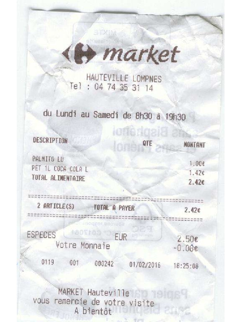 Ticket de Caisse - Exemple | PDF