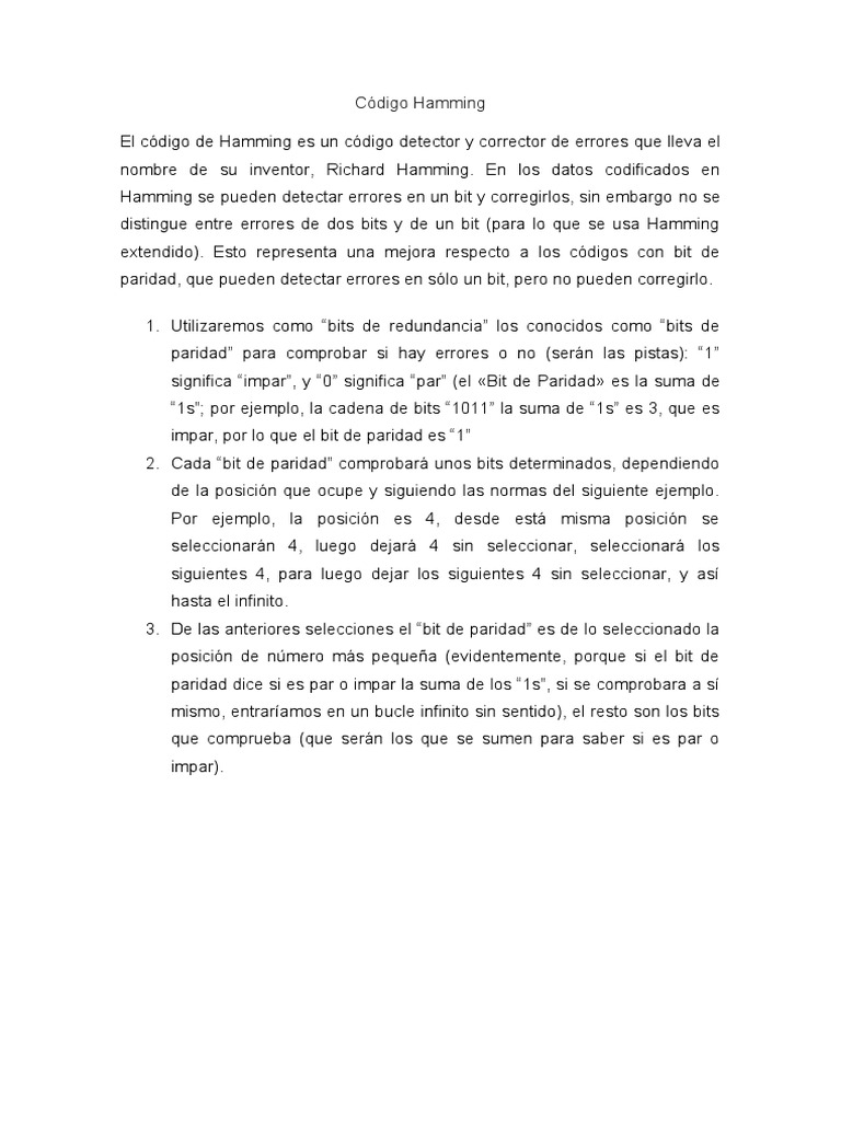Código Hamming | PDF