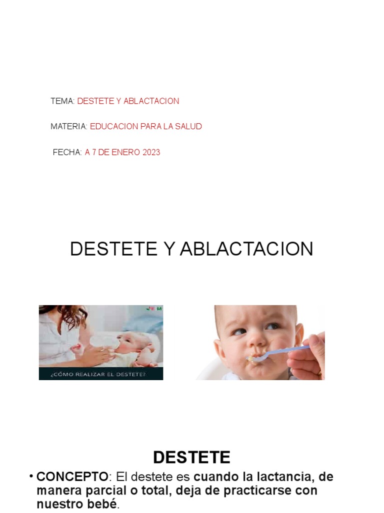 DESTETE Y ABLACTACION. Lamp | PDF | Destete | Amamantamiento