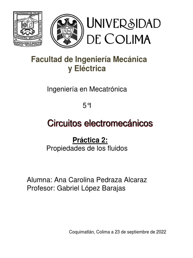 Práctica No2 - Propiedades de Los Fluidos - PEDRAZA | PDF