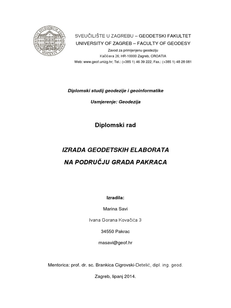 703152.marina Savi-Izrada Geodetskih Elaborata Na Podruju Grada Pakraca ...