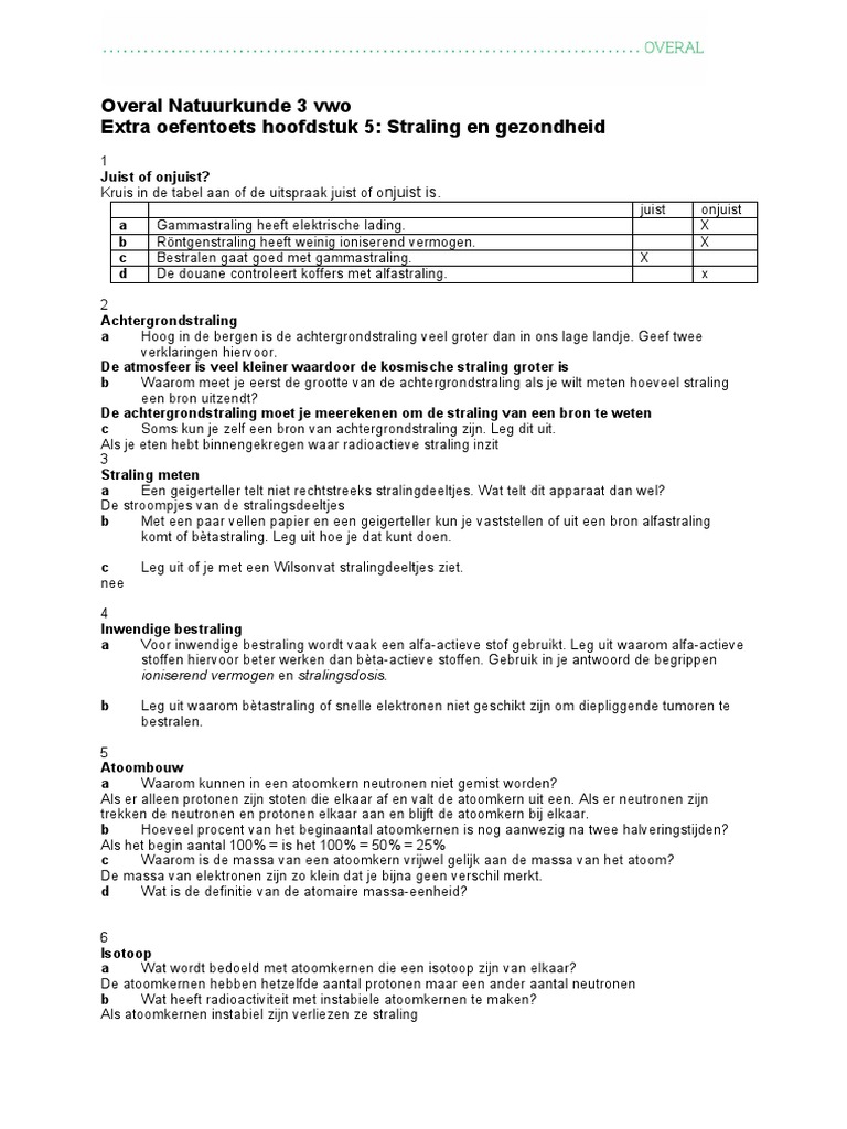 Extra Oefentoets H5 | PDF