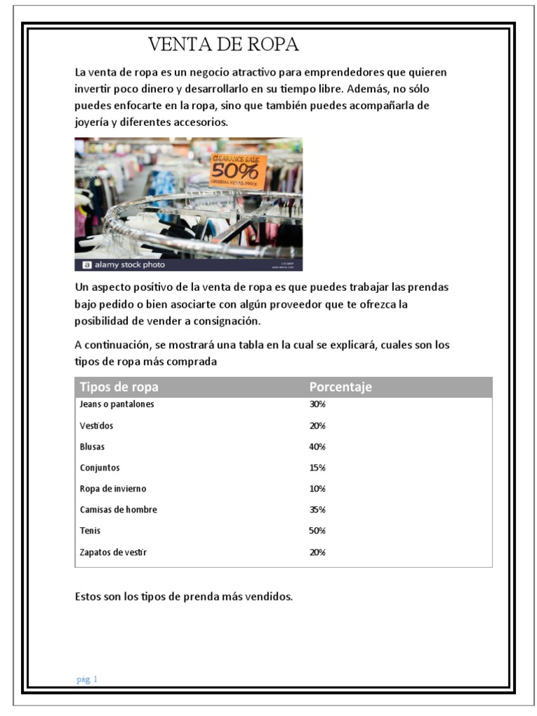 Venta de Ropa Proyecto | PDF