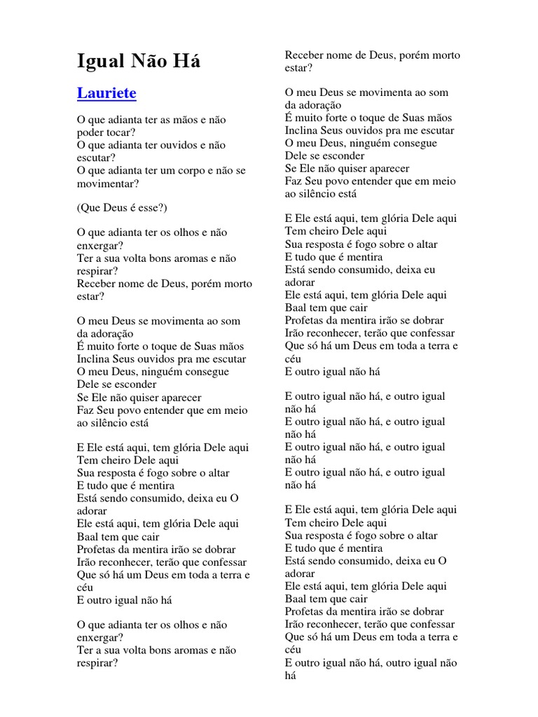 Igual Não Há | PDF