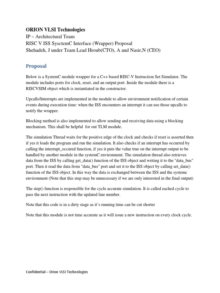 RISC V ISS SystemC Interface Propsal | Download Free PDF | Constructor (Object Oriented ...