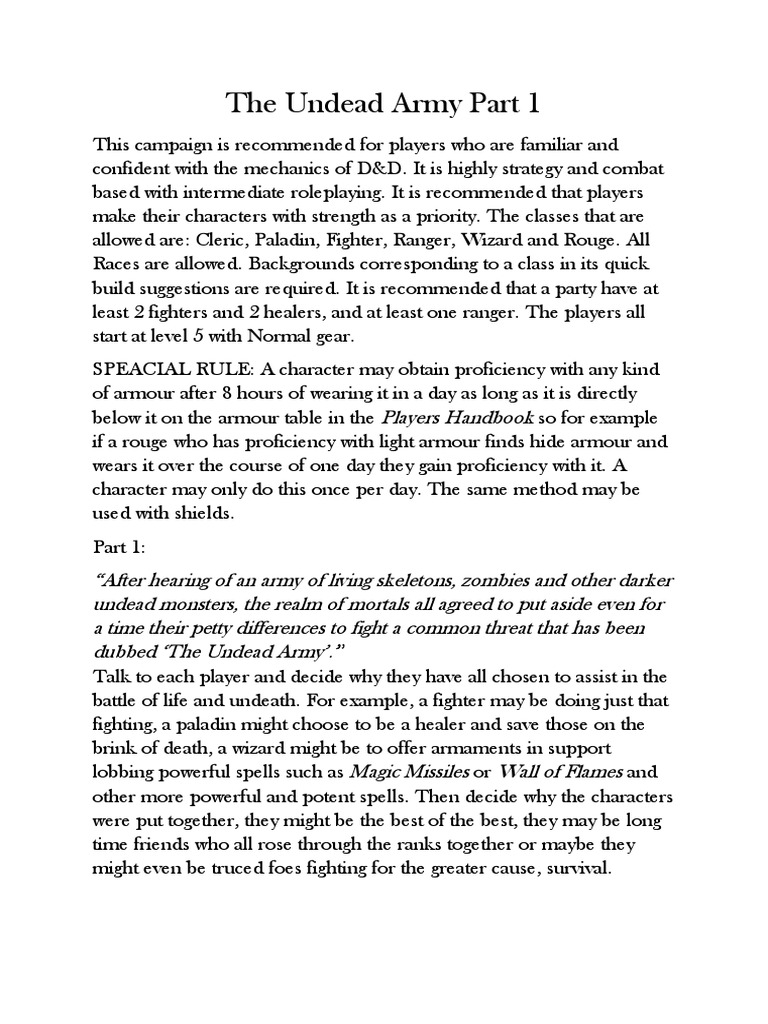 The Undead Army Part 1 | PDF