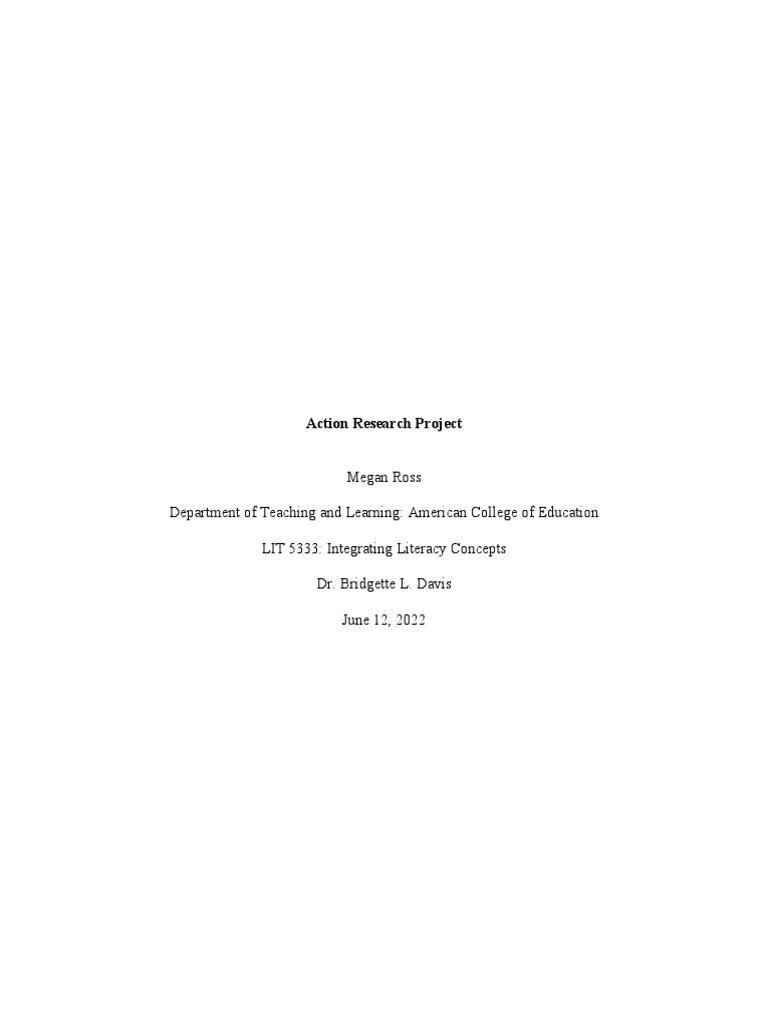 Action Research Project | PDF | Reading Comprehension | Learning