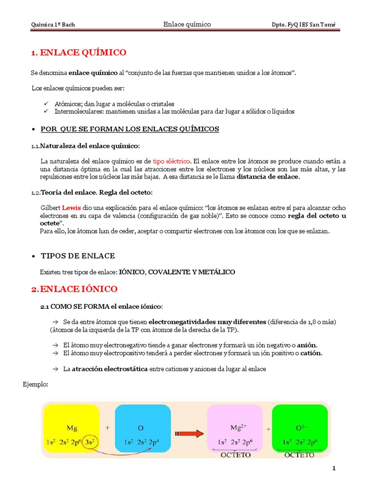Enlace Químico | PDF | Enlace químico | Polaridad química