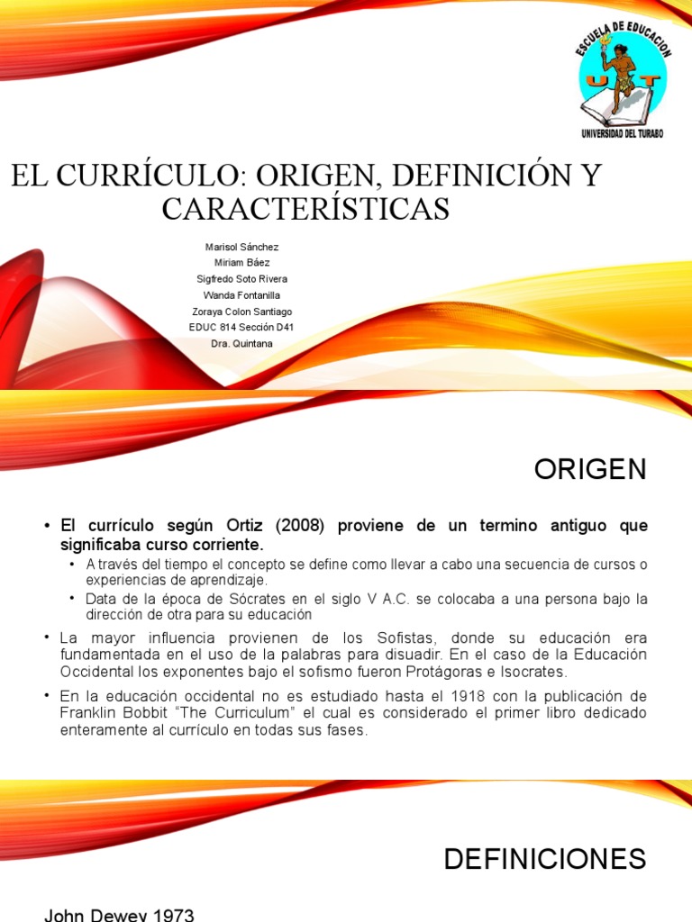 Curriculo - Origen, Definicion y Caracteristicas | PDF | Plan de ...