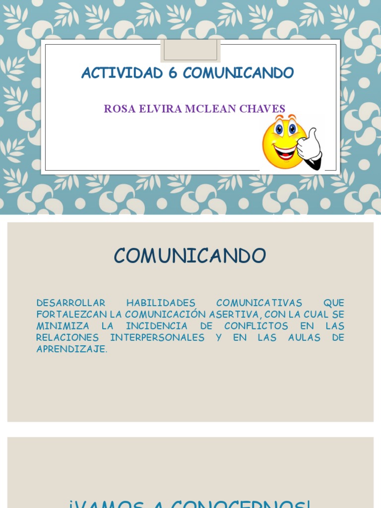 Actividad 6 Comunicando | PDF | Comunicación | Autoestima