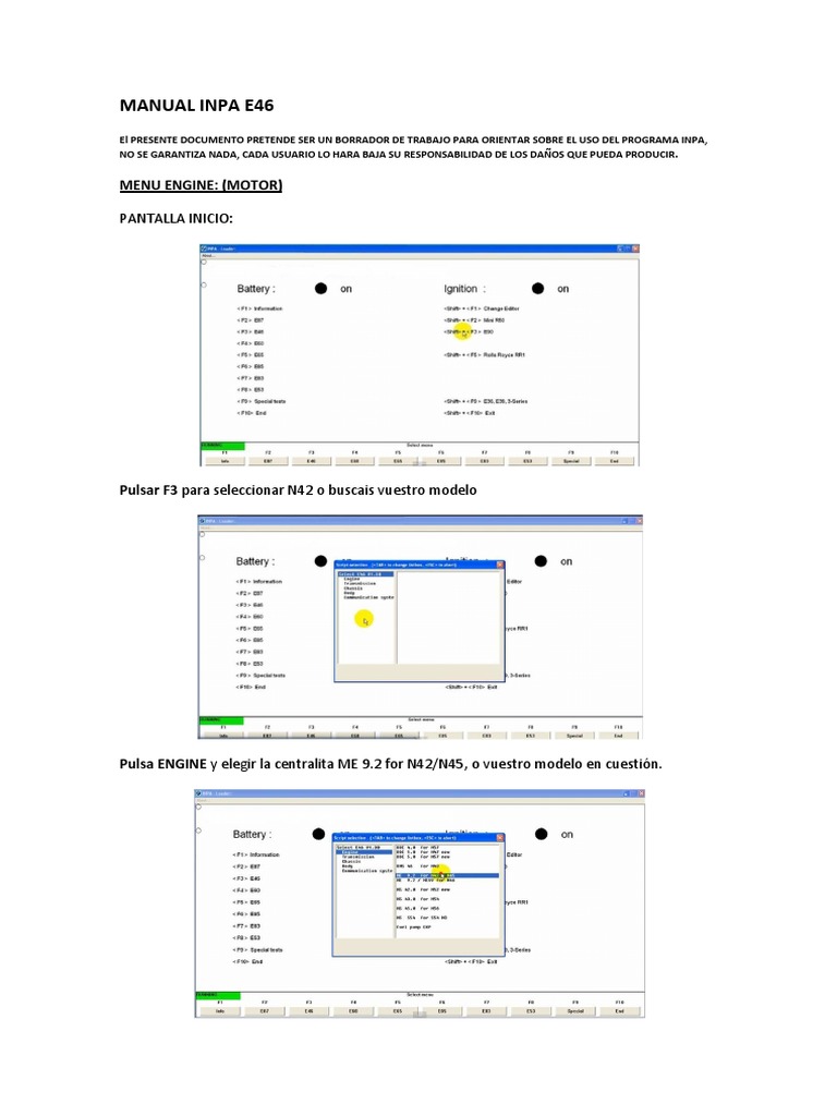 Manual Inpa E46 N42 | PDF | Airbag | Sistema de freno antibloqueo