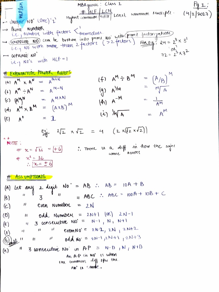 HCF'LCM (Notes) | PDF